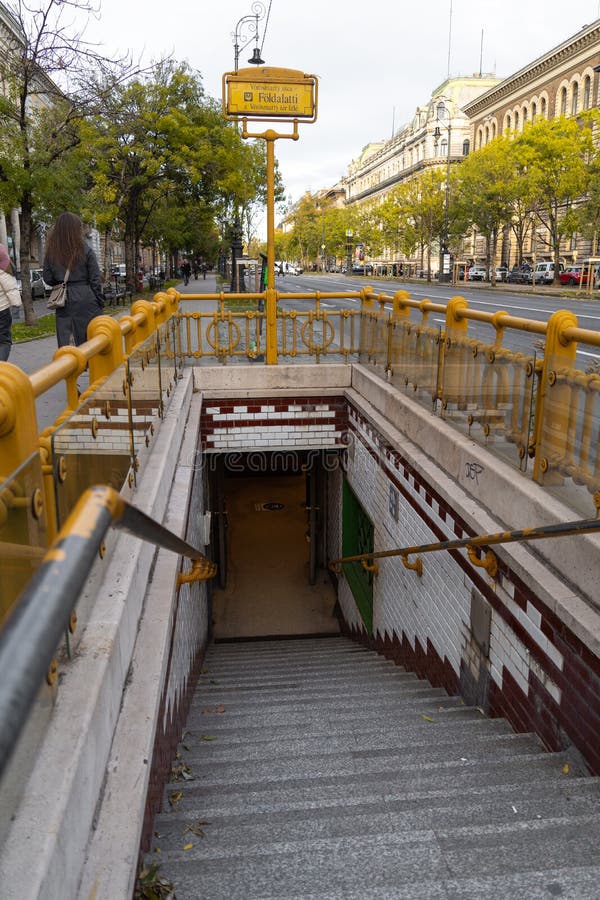 Metro Station Entrance in Budapest Editorial Photo - Image of walkway ...