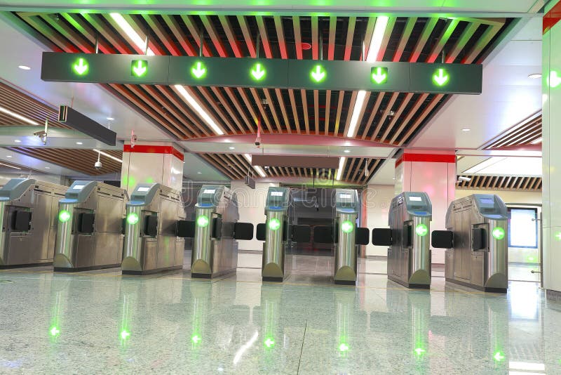 Automatic Gate For Metro Train Station Entrance Stock Photo - Image of ...