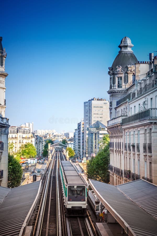 Metro Station in Paris, France Stock Photo - Image of france, railway ...