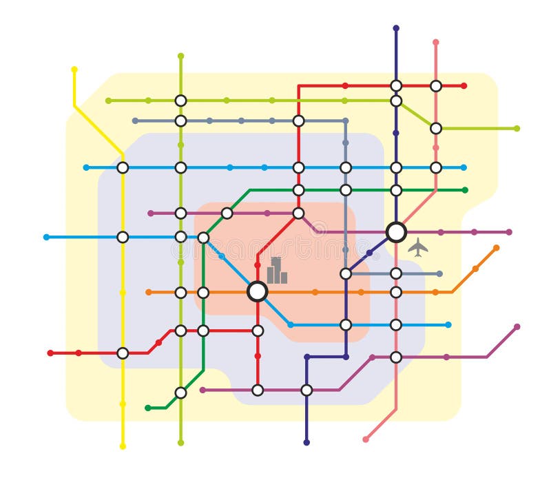 Metro stock illustration. Illustration of route, railway - 35914235