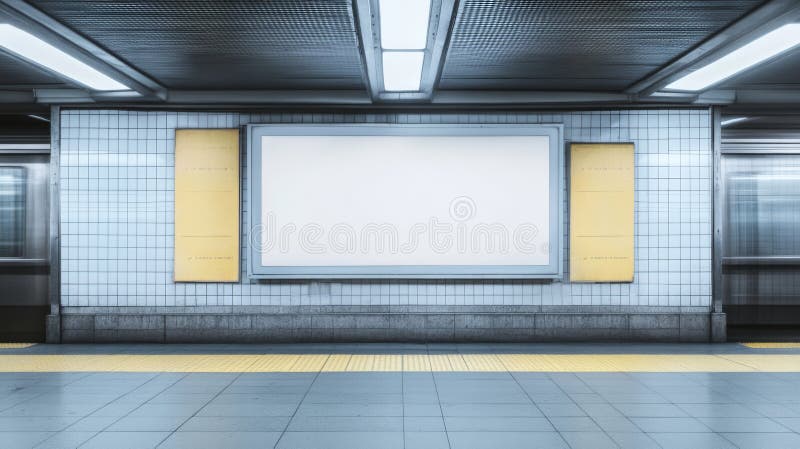 Metro Subway Ad Screen Mock Up Stock Illustration - Illustration of ...