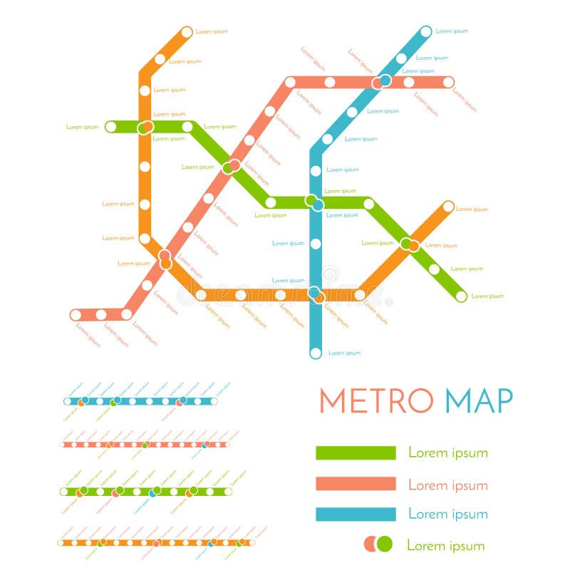 Metro or Subway Map Design Template. City Transportation Scheme Concept ...