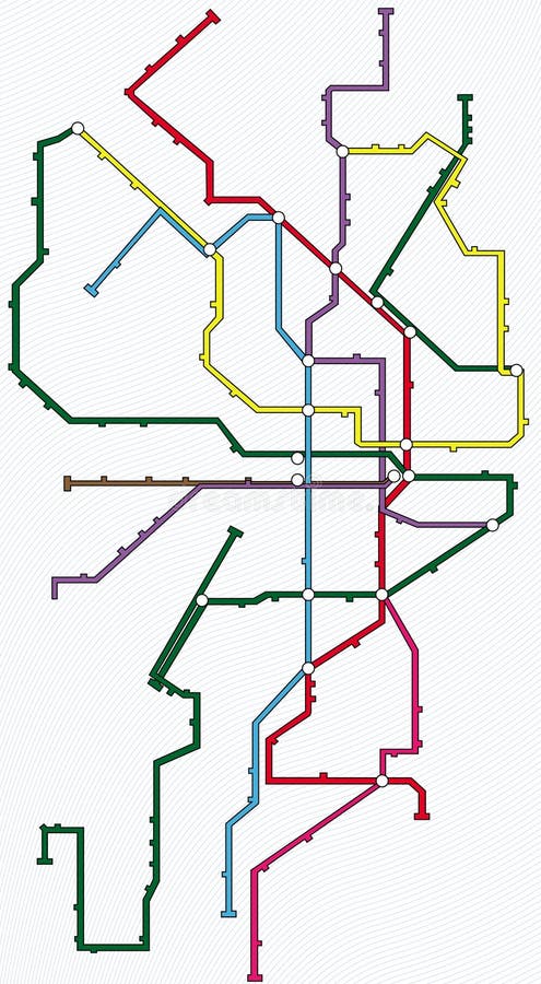 Blank tube metro map stock vector. Illustration of area - 7233028