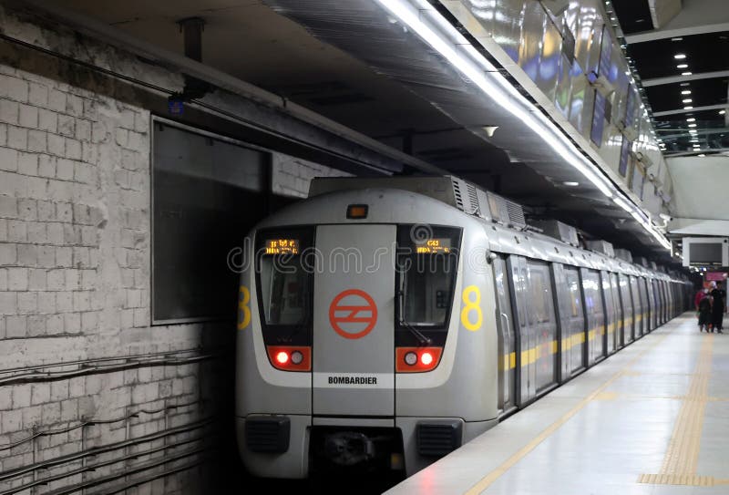Metro Subway Underground Metro Train in New Delhi. Editorial Stock ...