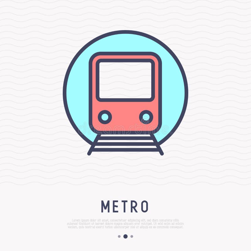 Metro Thin Line Icon, Front View Stock Vector - Illustration of symbol ...