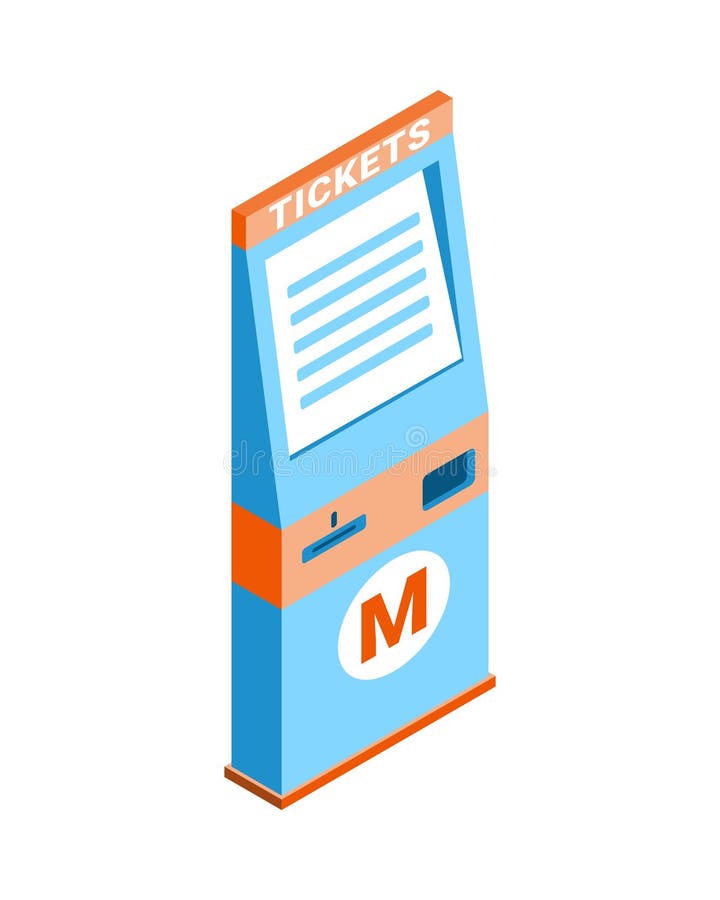Metro Tickets Machine Composition Stock Vector - Illustration of ...