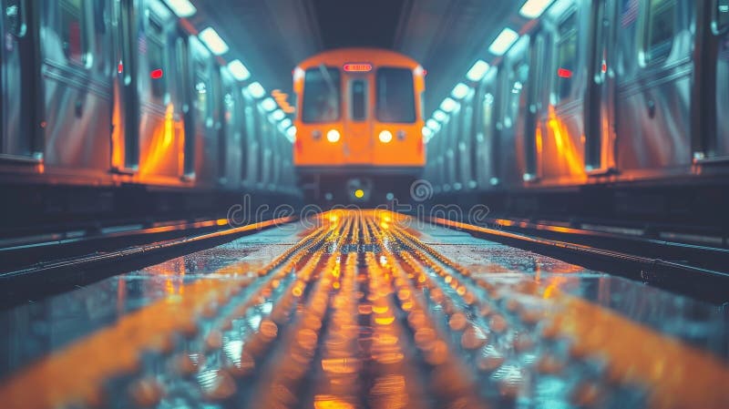 Metro Train Arrival a Seamless Connection To Urban Transit and Modern ...