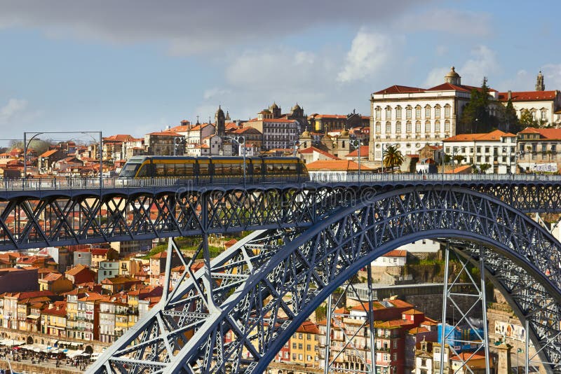 Metro Train on the Bridge Built by Eiffel Stock Photo - Image of ...