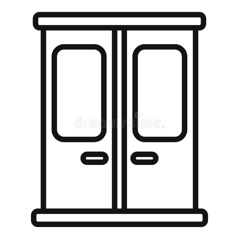 Metro Train Door Icon, Outline Style Stock Vector - Illustration of ...