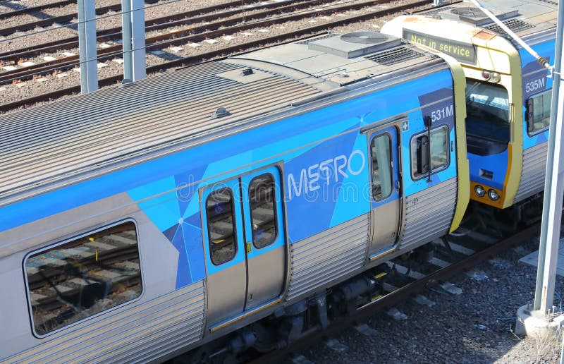 Metro Train Melbourne Australia Editorial Photography - Image of city ...