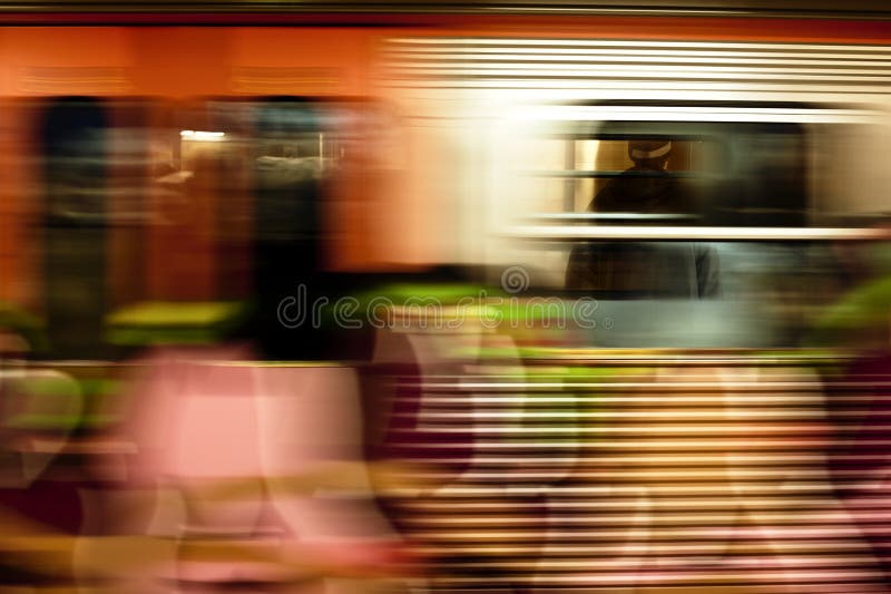 Metro train in motion stock image. Image of cities, urban - 31009483