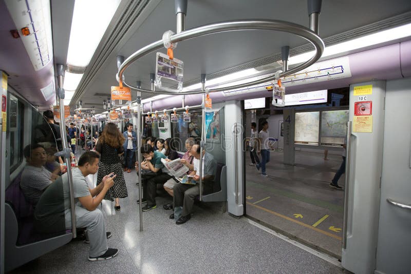 Metro Train and people editorial photography. Image of underground ...