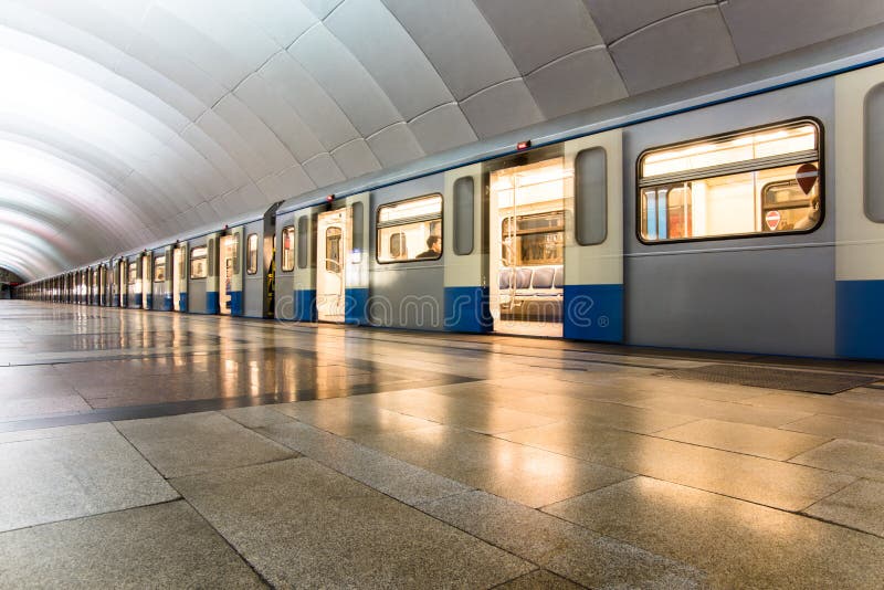 Metro train on platform stock photo. Image of journey - 109818634