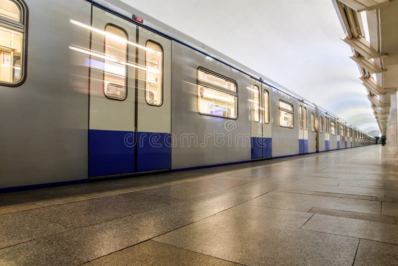 Metro train on platform stock photo. Image of blur, move - 110371004