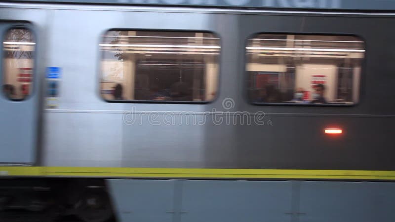 Los Angeles Metro Train Passes Right To Left in Profile Stock Video ...