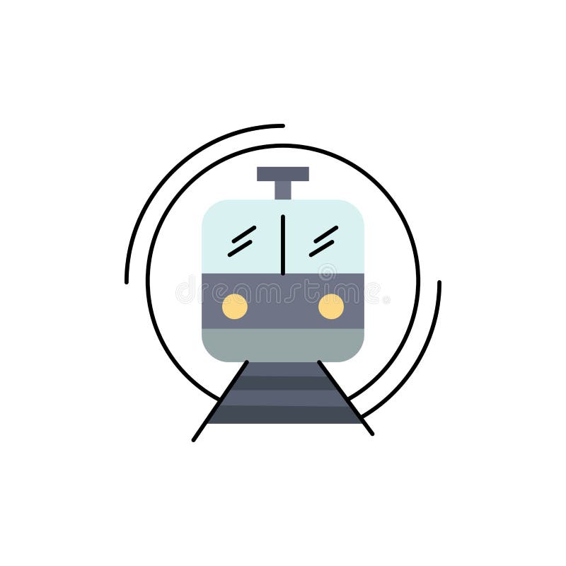 Metro, Train, Smart, Public, Transport Flat Color Icon Vector Stock ...