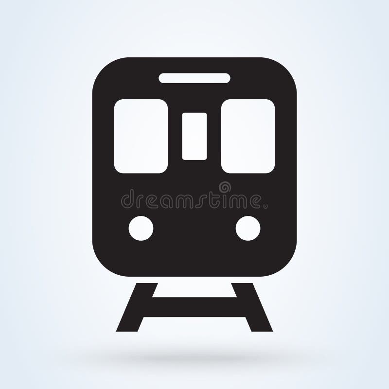 Metro Train Transportation Icon, Front View. Modern Flat Design Public ...