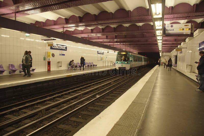 Metro Train in Underground Station Editorial Photo - Image of transit ...