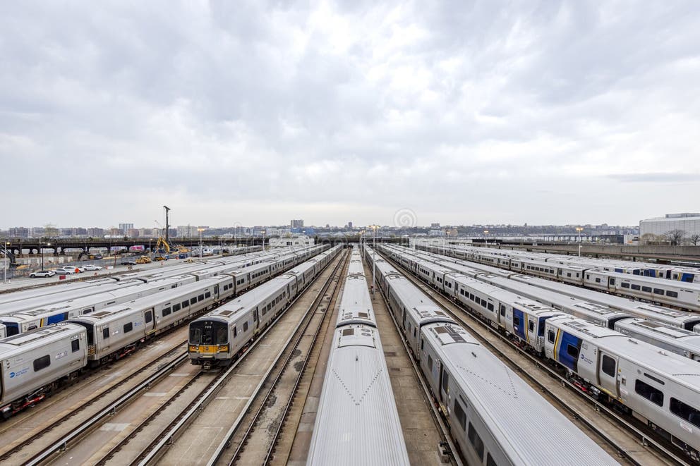 Metro Train Yard in New York Transit System Editorial Stock Image ...