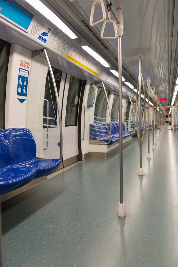 Metro or Underground Modern Train Inside Stock Photo - Image of metal ...