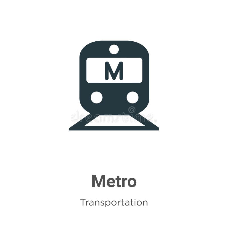 Metro Vector Icon on White Background. Flat Vector Metro Icon Symbol ...