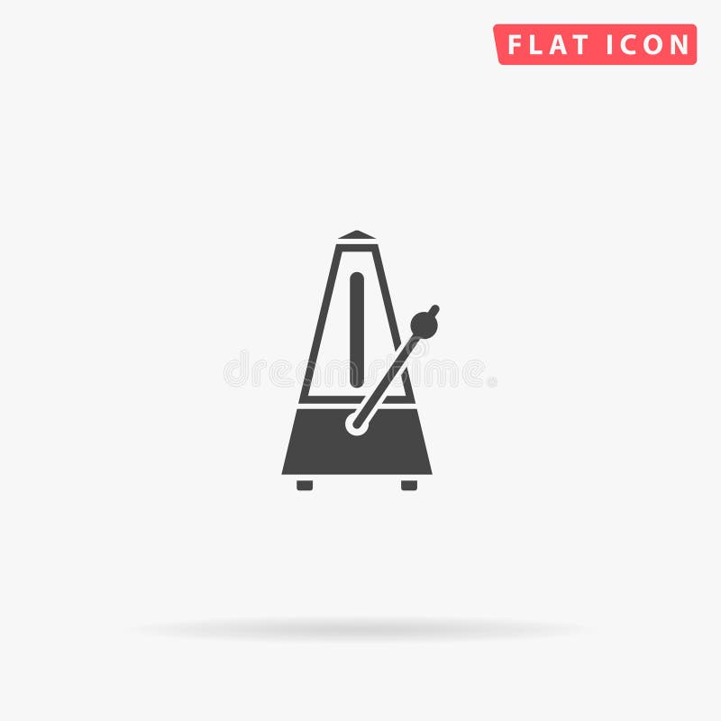 Metronome flat vector icon stock vector. Illustration of sound - 242945129