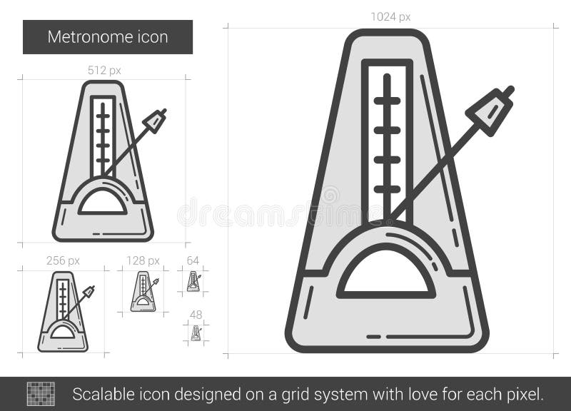 Metronome line icon. stock vector. Illustration of learning - 83306050