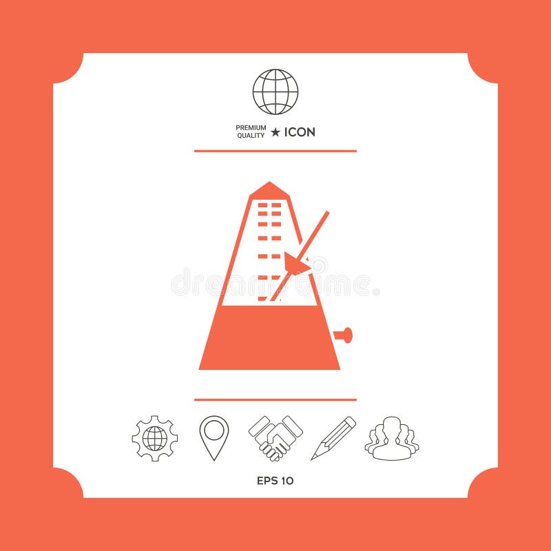 Metronome symbol icon stock vector. Illustration of sound - 109570917