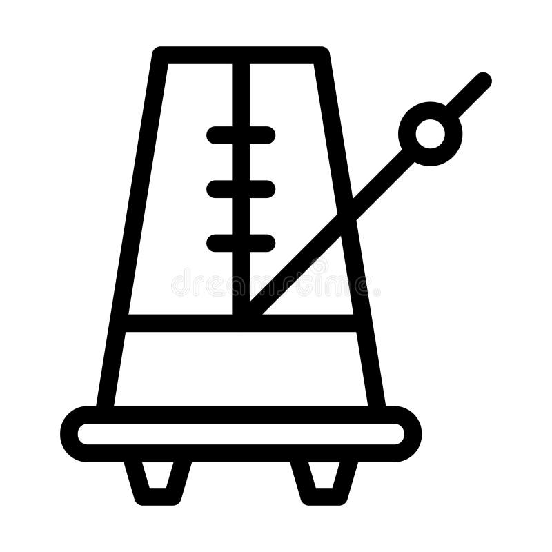 Metronome Thick Line Icon stock illustration. Illustration of click ...
