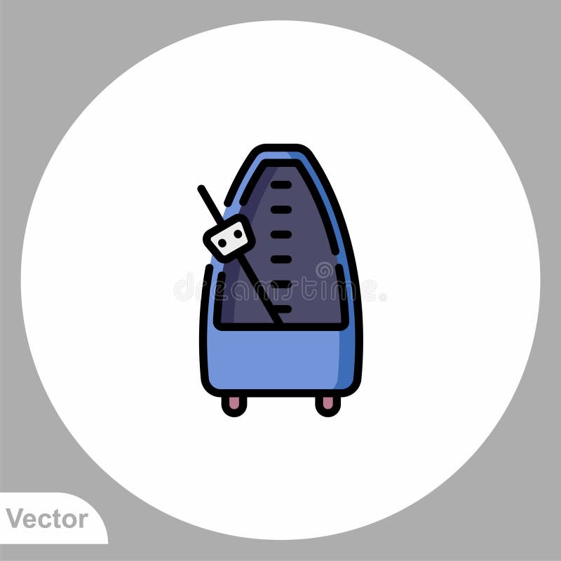 Metronome Vector Icon Sign Symbol Stock Vector - Illustration of ...