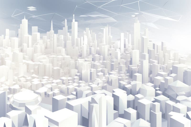 Metropolis City Low Polygon Design. Generative AI Stock Photo - Image ...