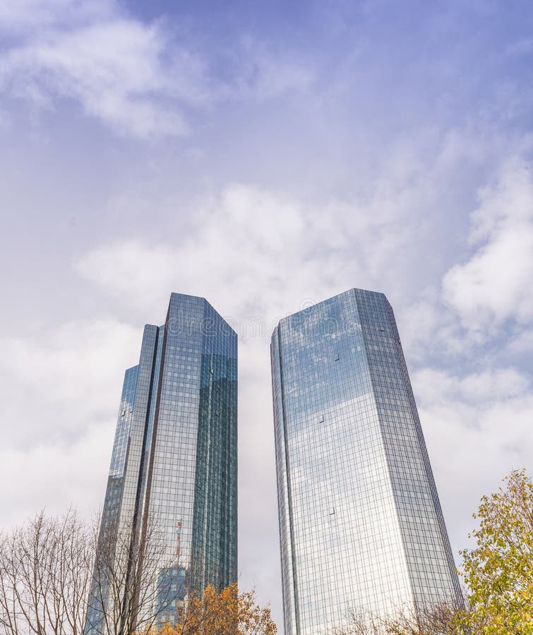 Metropolis Skyline from City Park in Autumn Stock Image - Image of ...