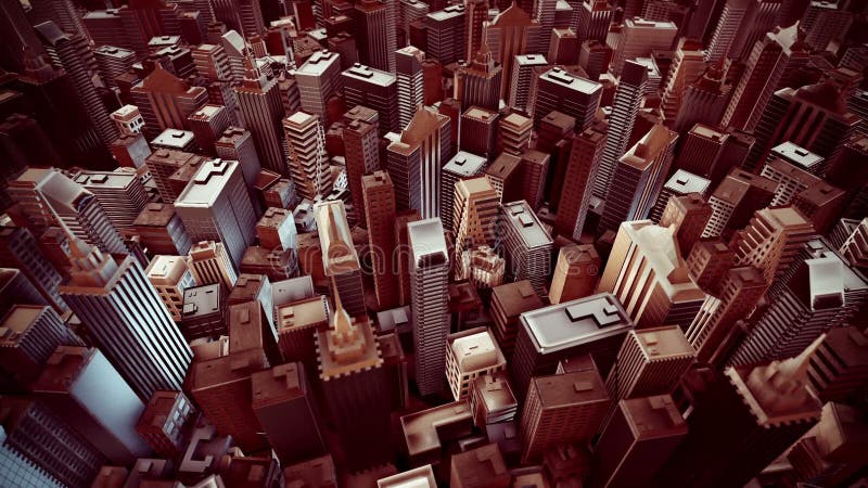 Metropolitan City Loop Animation Stock Video - Video of exterior ...