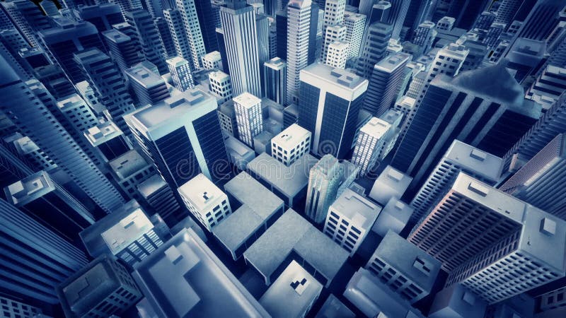 Metropolitan City Loop Animation Stock Video - Video of exterior ...