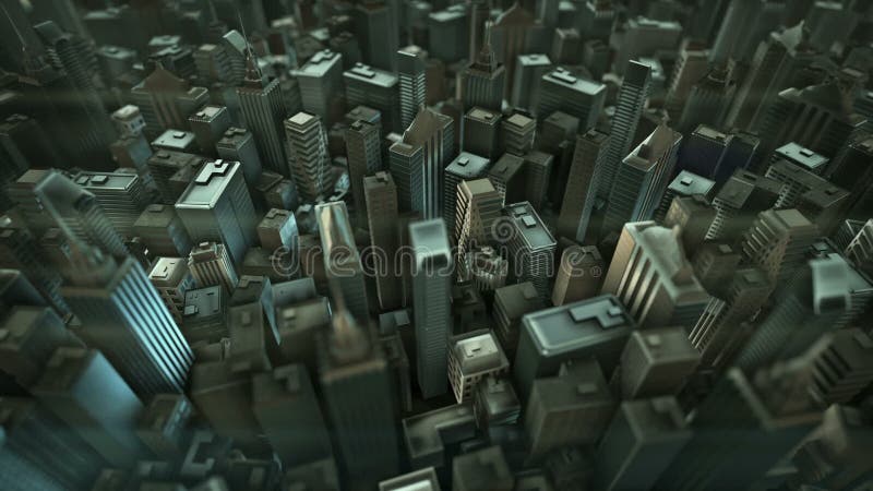 Metropolitan City Loop Animation Stock Video - Video of exterior ...