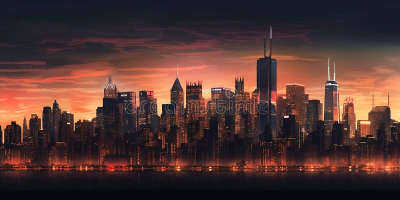 Metropolitan City Skyline Could and Building Background Stock ...