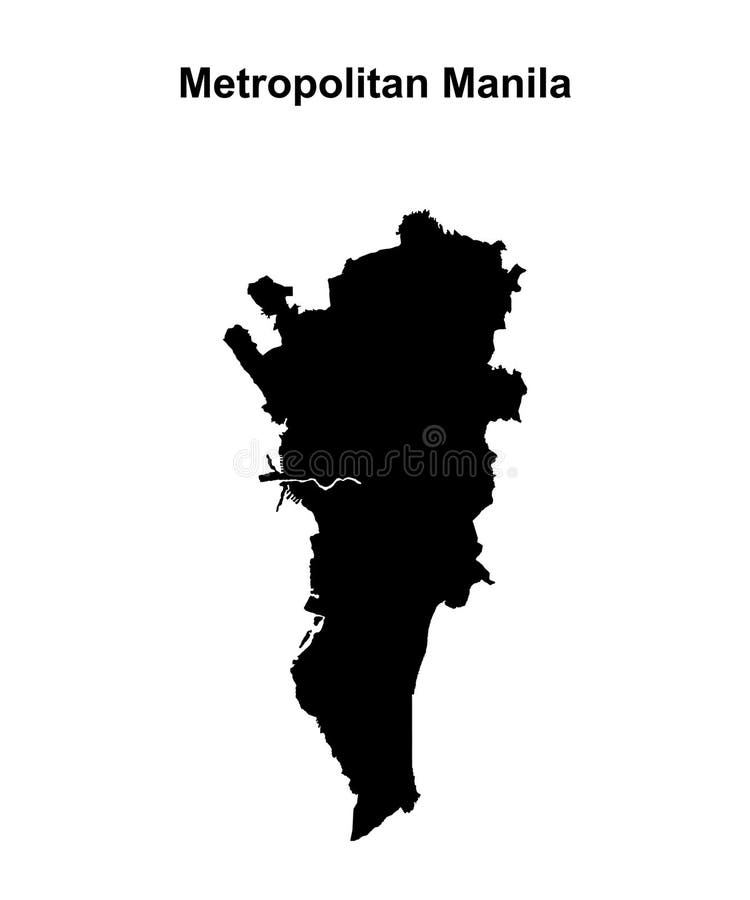 Metropolitan Manila Outline Map Stock Illustration - Illustration of ...