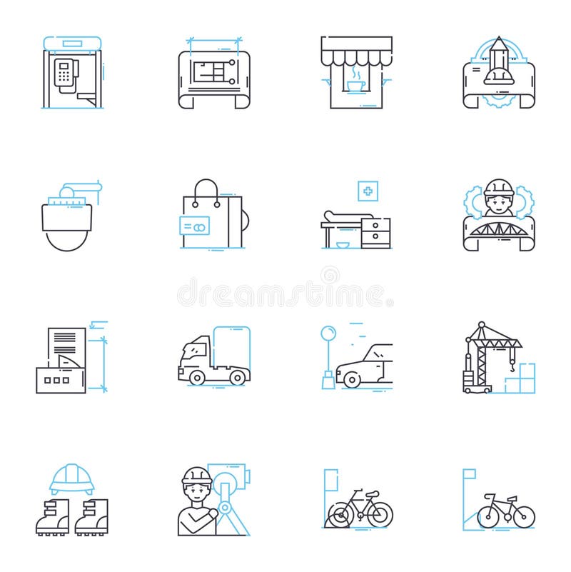 Metropolitan Structure Linear Icons Set. Cityscape, Architecture ...