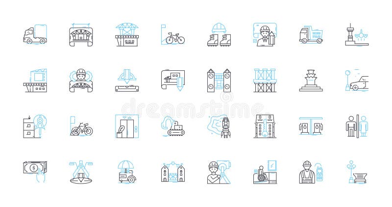 Metropolitan Structure Linear Icons Set. Cityscape, Architecture ...