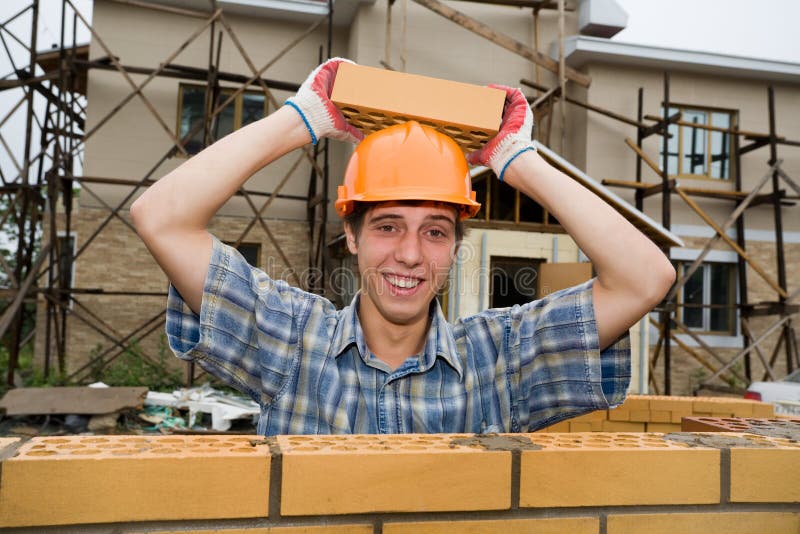 Metselaar stock afbeelding. Image of contractant, mens - 3323007