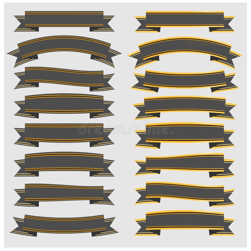 Metta I Nastri D'annata E Le Insegne Con Oro Illustrazione di Stock ...