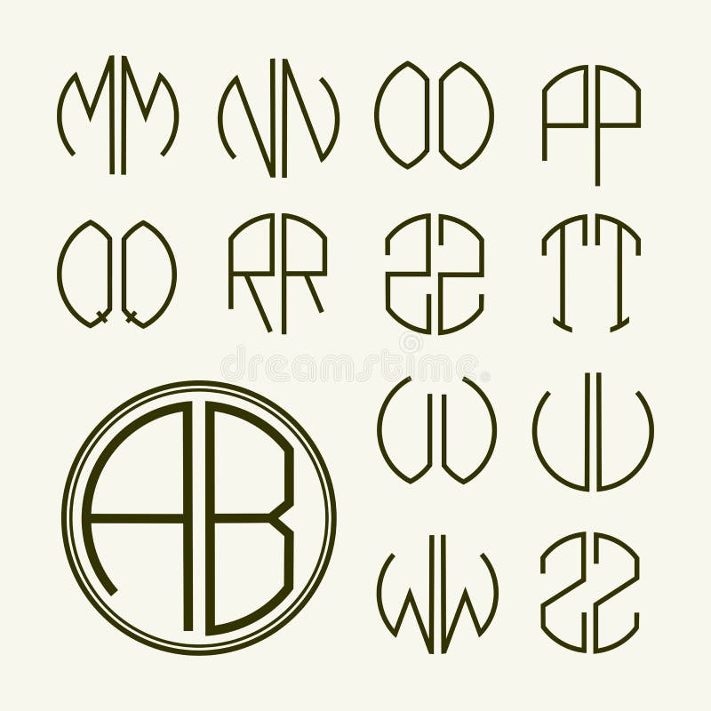 Metta Le Lettere Del Modello Per Creare I Monogrammi Illustrazione ...