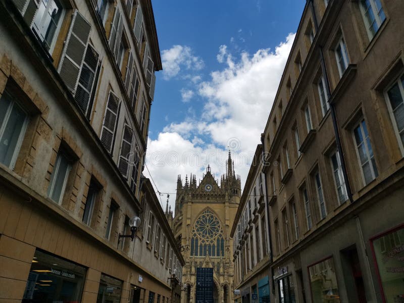 Metz Downtown in France Different Type of Building Facade Stock Image ...
