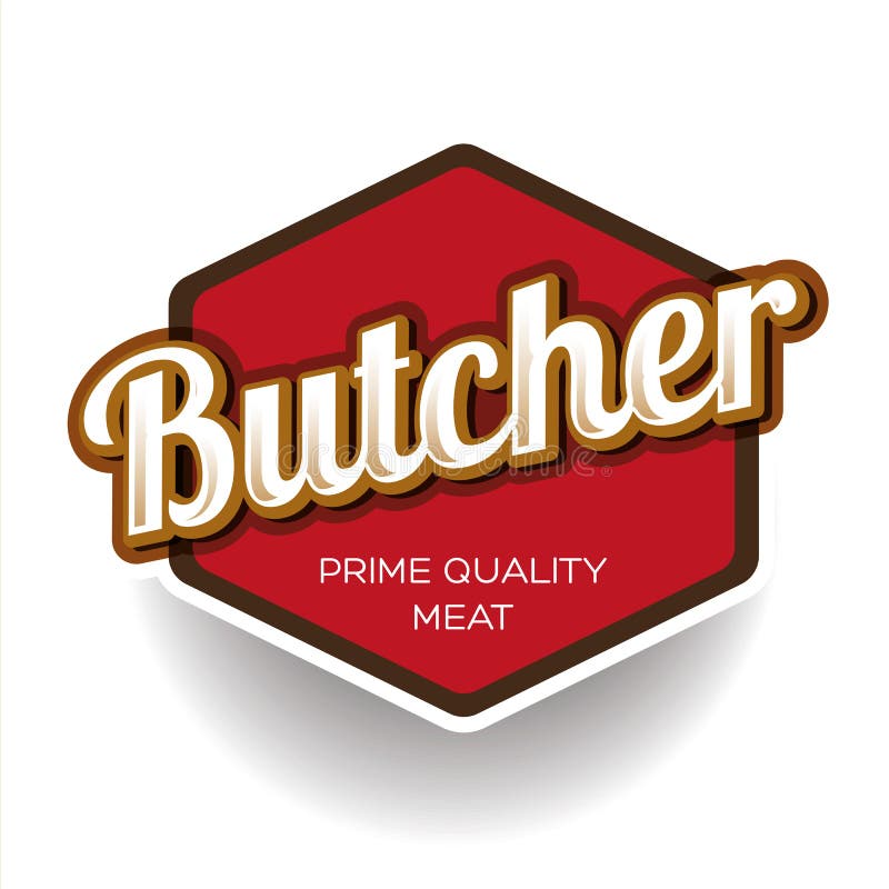 Designelement Für Metzgerei, Etikett Oder Abzeichen Vektor Abbildung ...