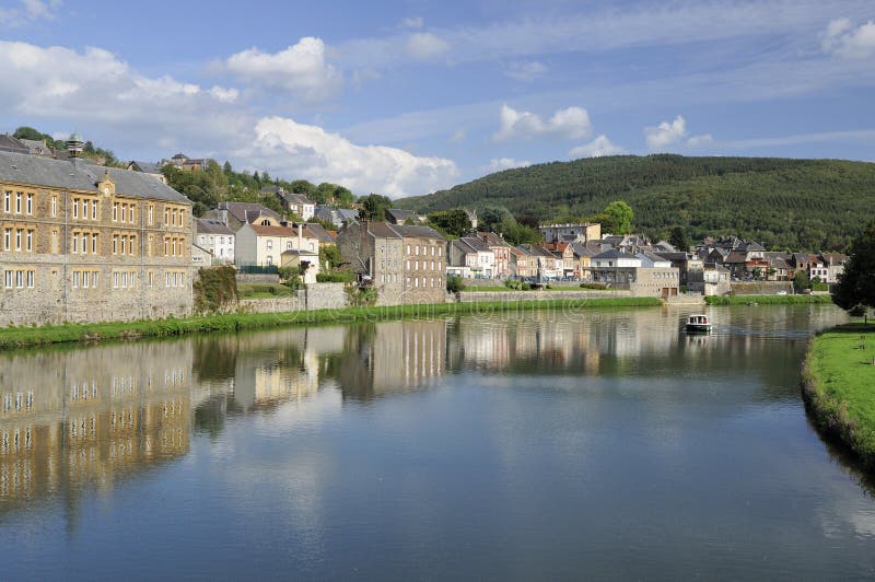 Meuse River at Montherme , Ardennes Stock Photo - Image of horizontal ...