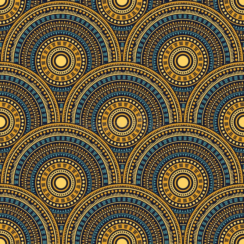 Ethnic Circle with Patterns in Black and Color Stock Vector ...