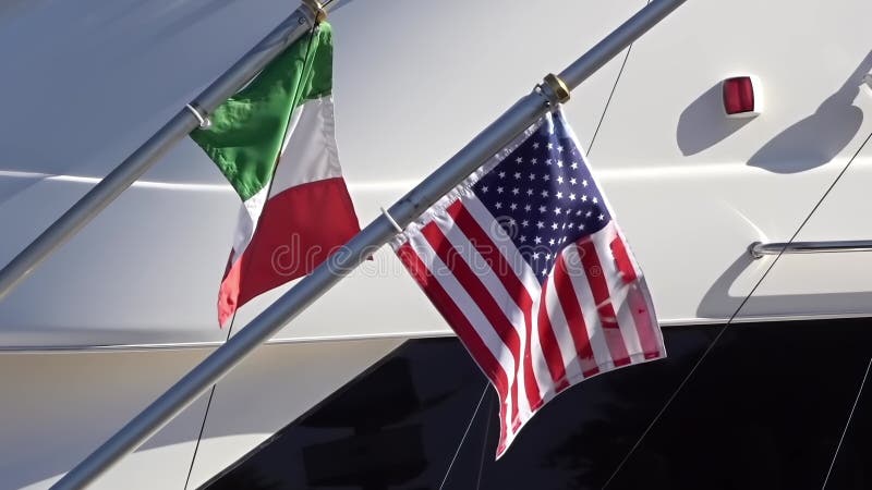 The Mexican and American Flags Fly Side-by-side Stock Video - Video of ...