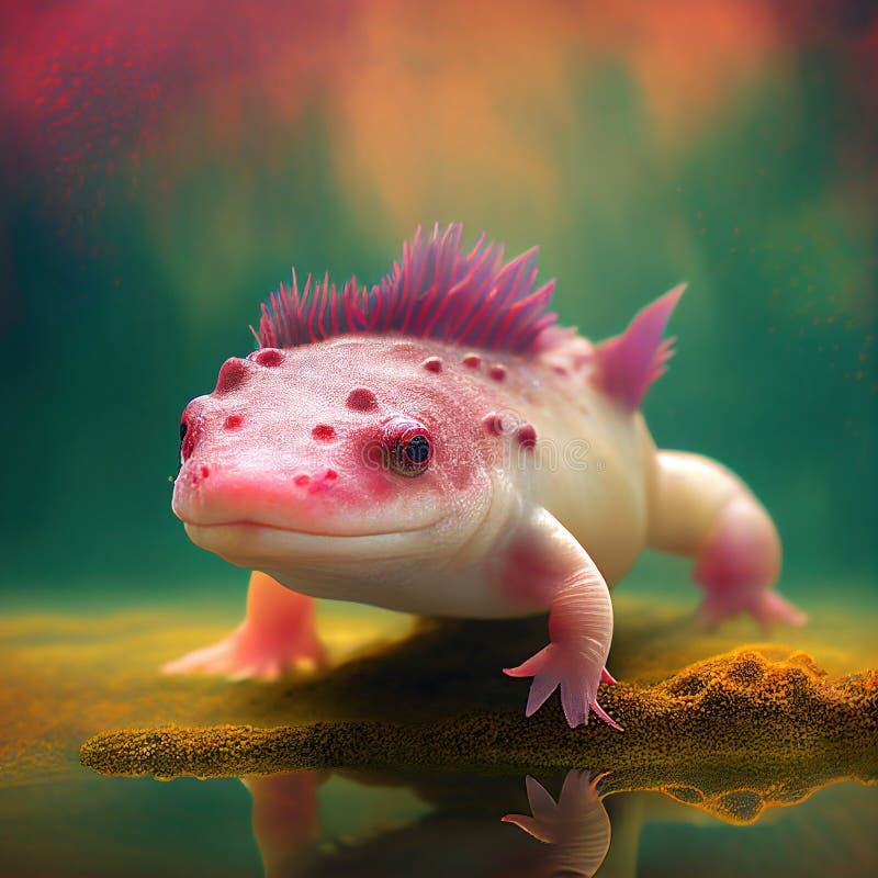 Mexican Axolotl Generative AI Stock Illustration - Illustration of cute ...