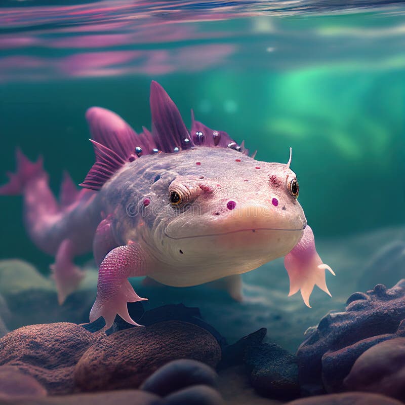 Mexican Axolotl Generative AI Stock Illustration - Illustration of baby ...
