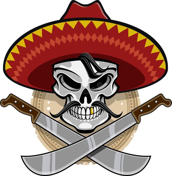 Mexican Bandit Holding Two Manchetes Stock Vector - Illustration of ...
